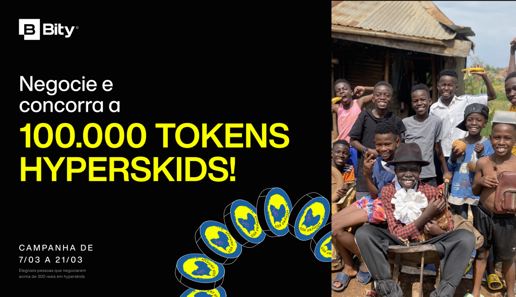 Campanha: Ganhe 100 mil tokens Hyperskids e invista no futuro - Bitybank